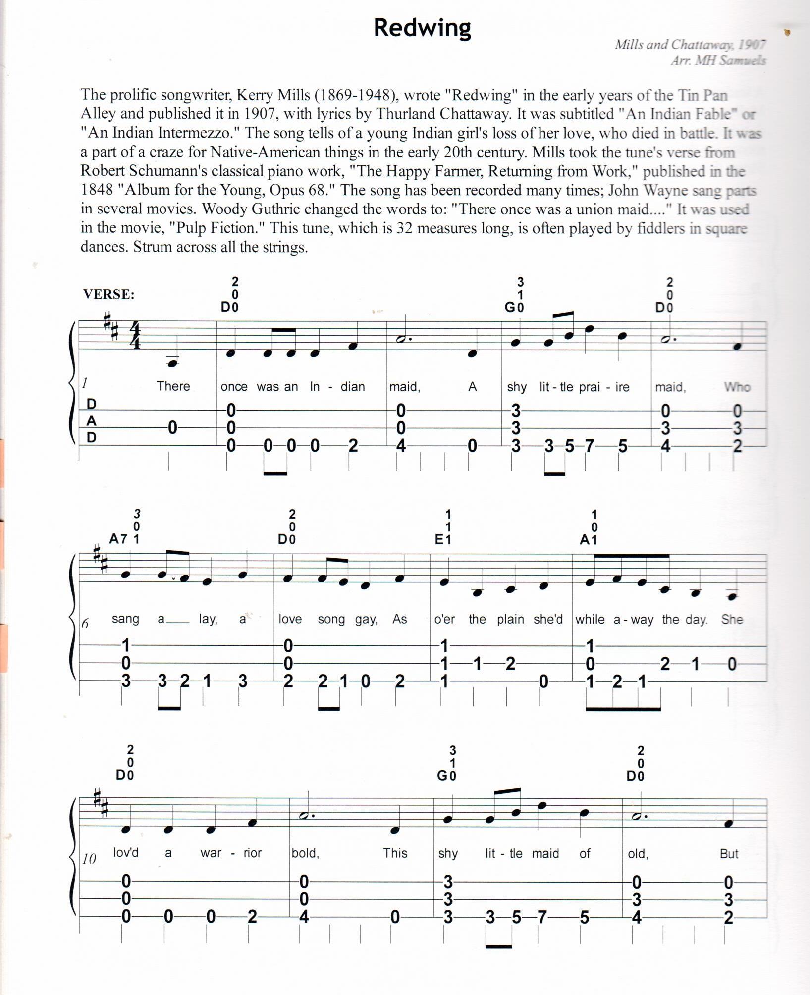 “Redwing” Tune for the Dulcimer – Dulcimer Jambalaya